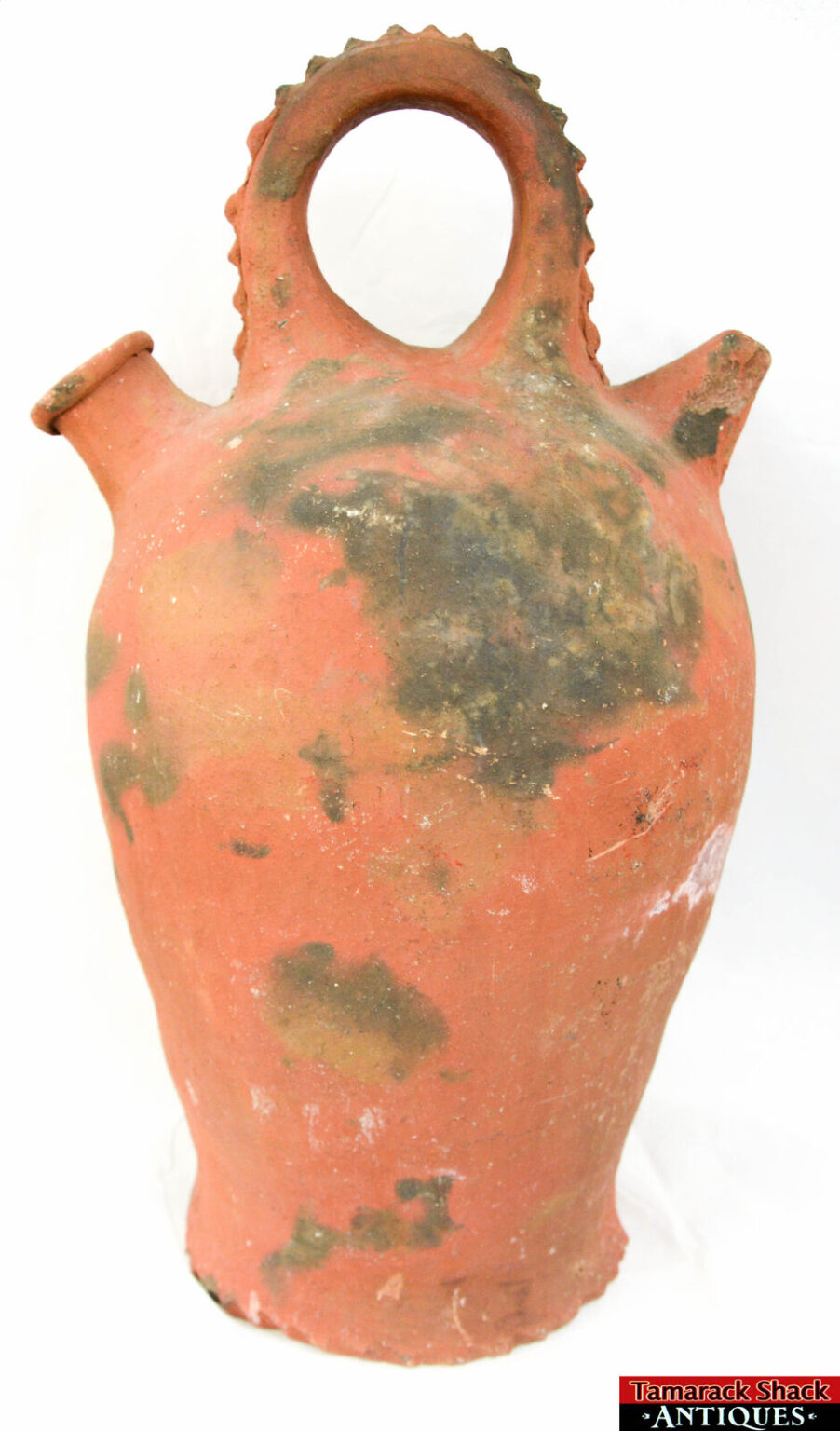 Southwest ? Double Spouted Water Wine Red Clay Jug Vessel Utilitarian ...